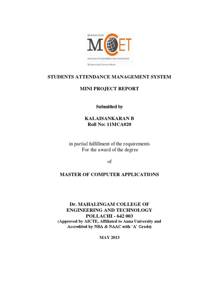 Students Attendance Management System Mi Pdf Pdf Software Testing