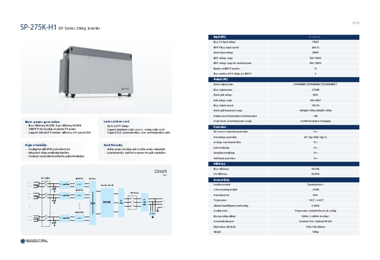 SP-275K-H1 - Datasheet - Ver20 - 20220909 | PDF | Photovoltaics | Power ...