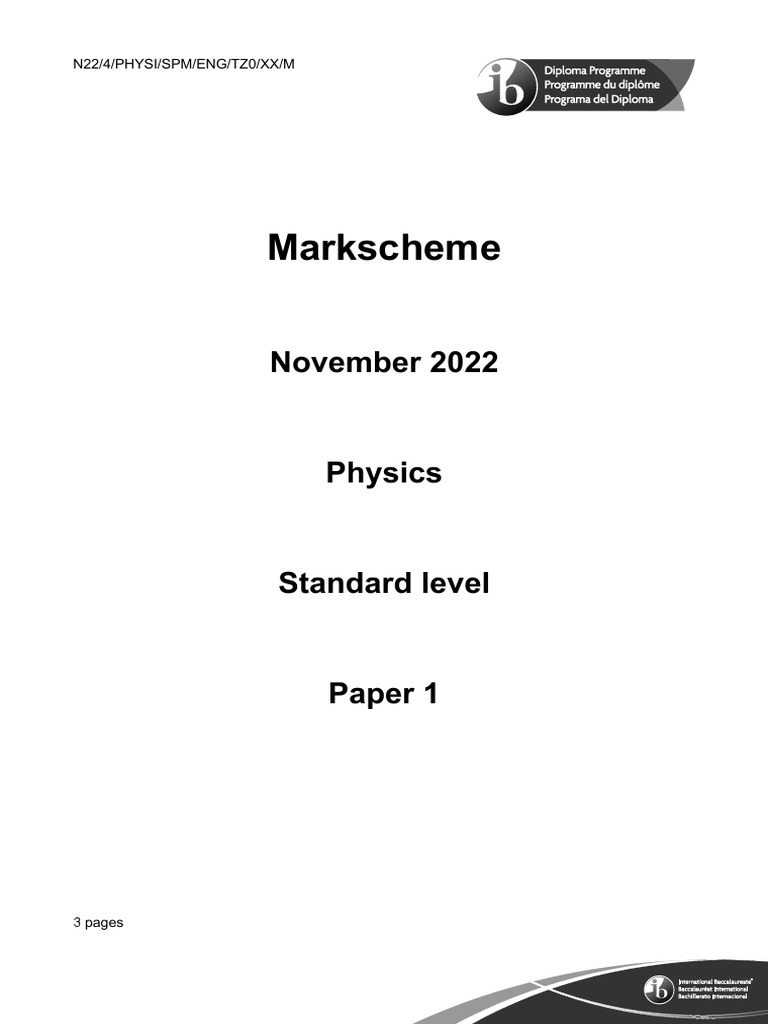 Physics_paper_1__SL_markscheme | PDF