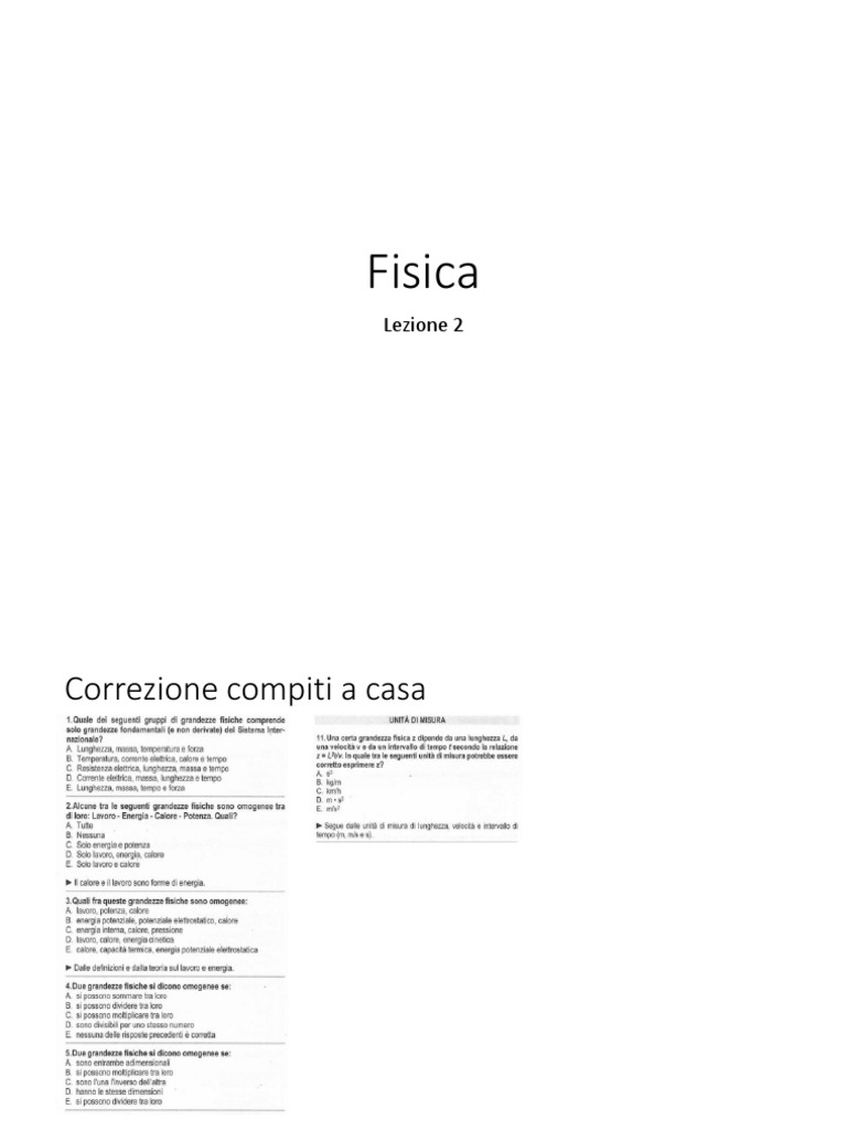 Fisica - Lezione 2 | PDF