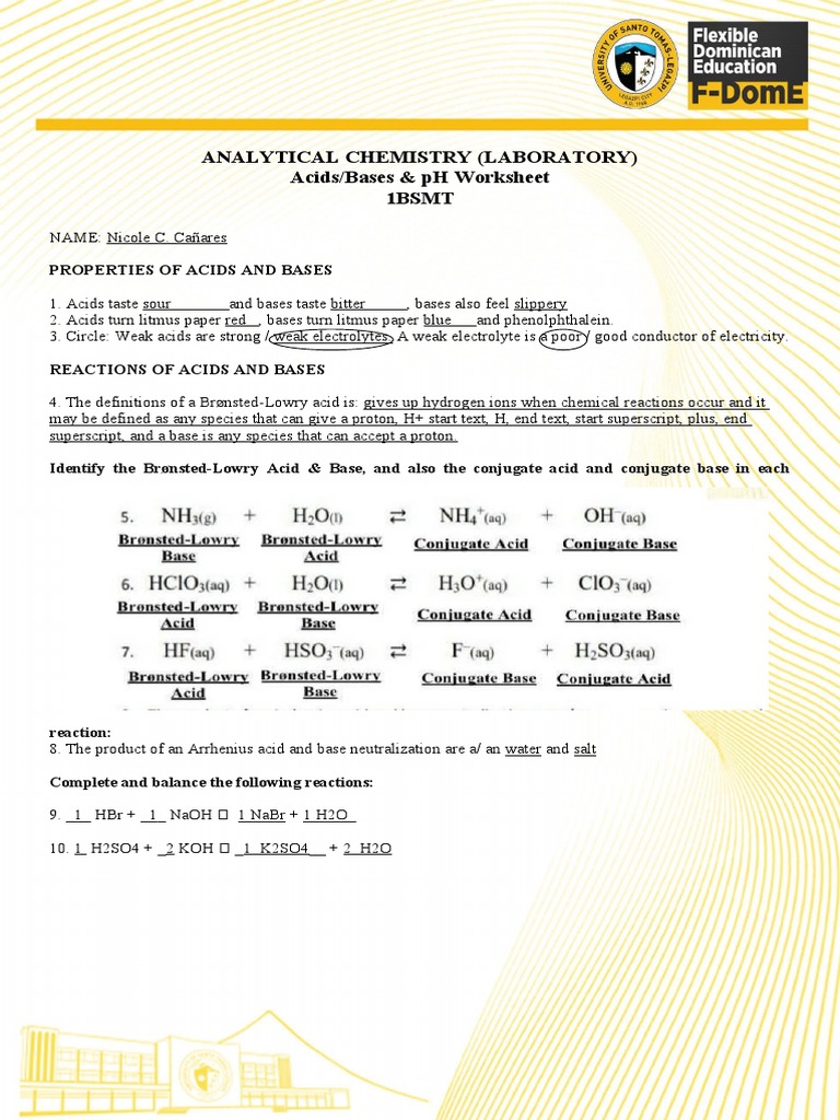 Acid Base Activity | PDF | Acid | Ph