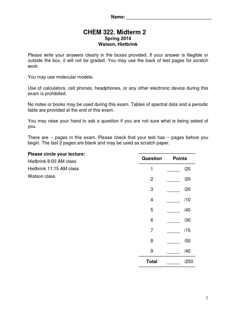 Midterm 2 Answer Key | Download Free PDF | Proton Nuclear Magnetic Resonance | Nuclear Magnetic ...