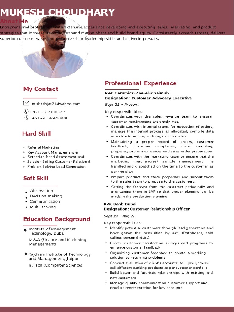 Mukesh Choudhary CV | PDF | Business