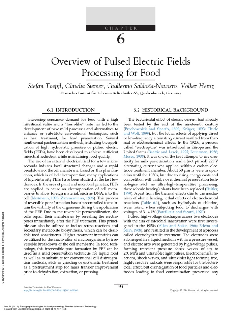 Emerging Technologies For Food Processing - (SECTION II - PULSED ELECTRIC FIELDS PROCESSING ...