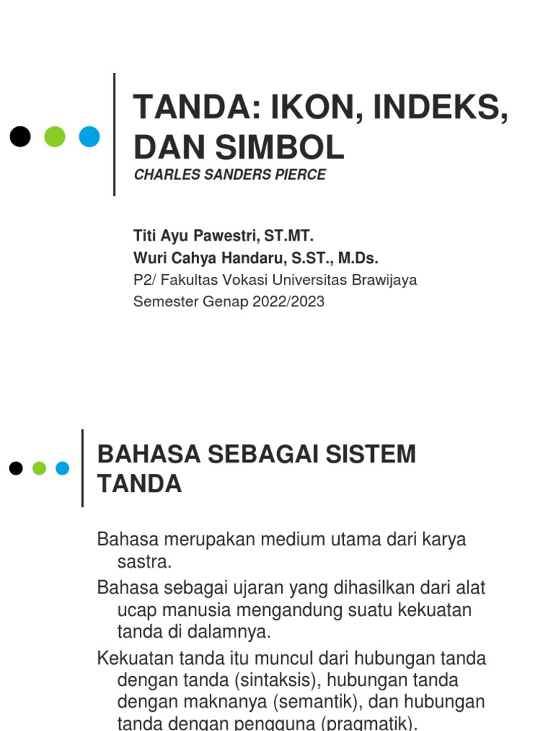 P2 Tanda (Ikon, Indeks, Simbol) - 2023 | PDF | Kajian Bahasa Asing