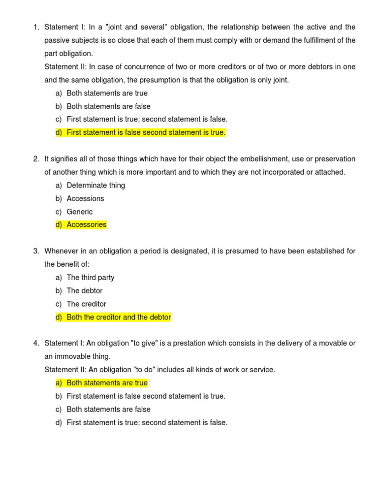 LAW2-REVIEWER Oblicon | PDF | Law Of Obligations | Negligence