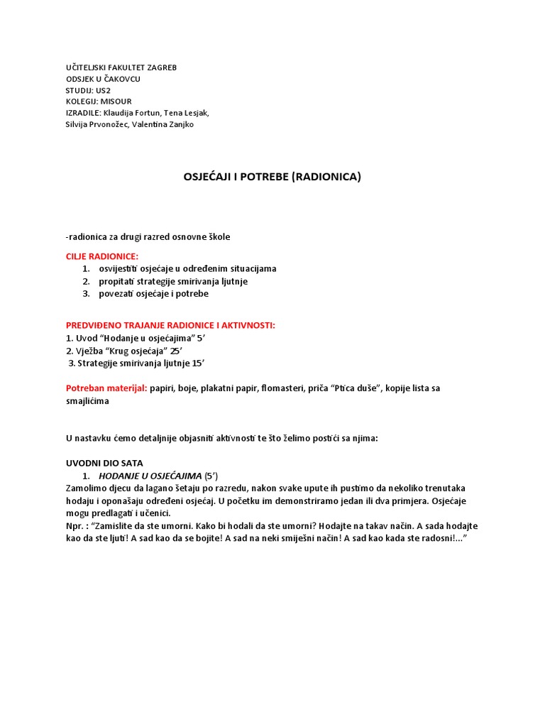 MISOUR - Radionica | PDF