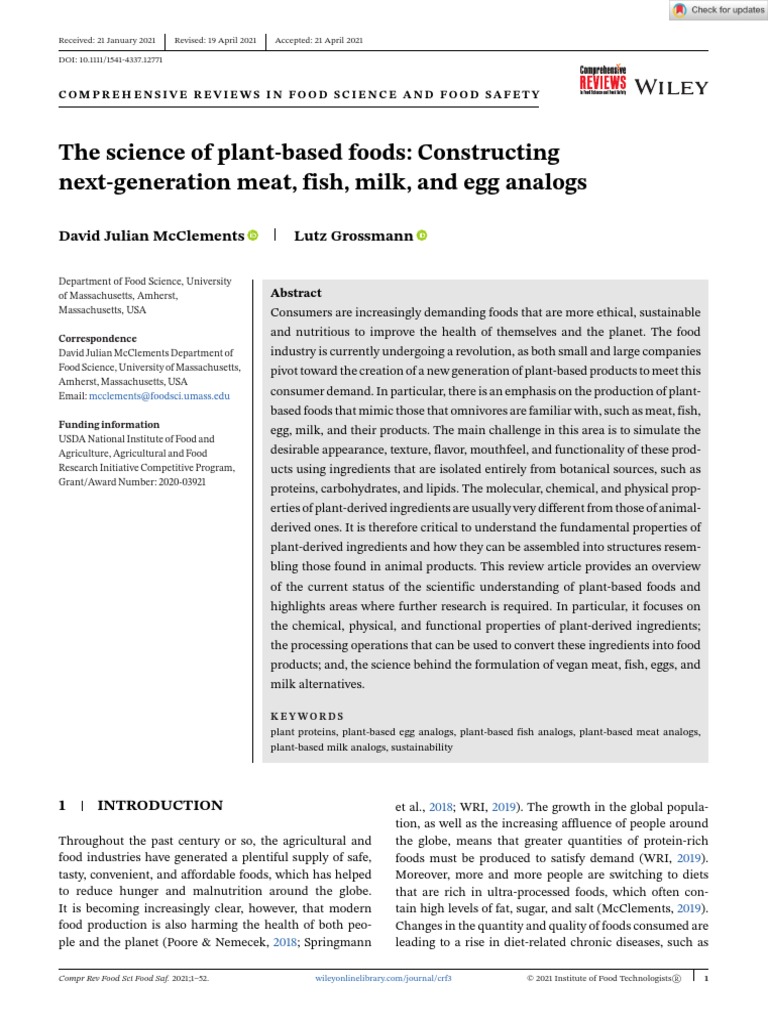 Science of Plant-Based Foods | PDF | Proteins | Carbohydrates