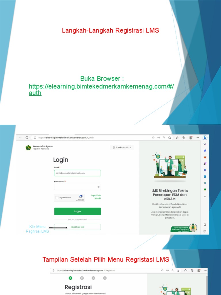 Langkah-Langkah Registrasi LMS | PDF