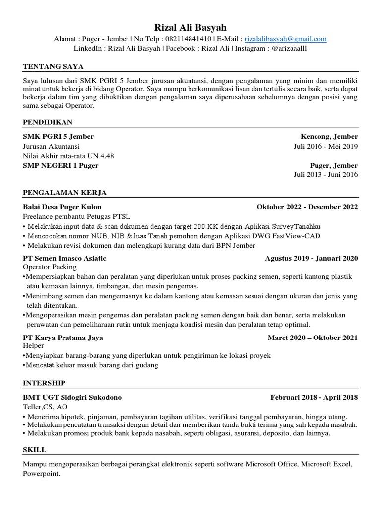 Curriculum Vitae 2023 PDF | PDF | Karier & Perkembangan