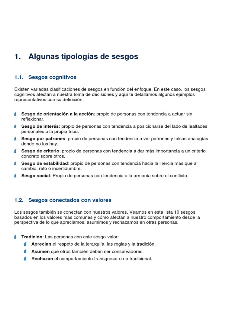 Tipologia Sesgos | PDF | Psicología Social | Sicología