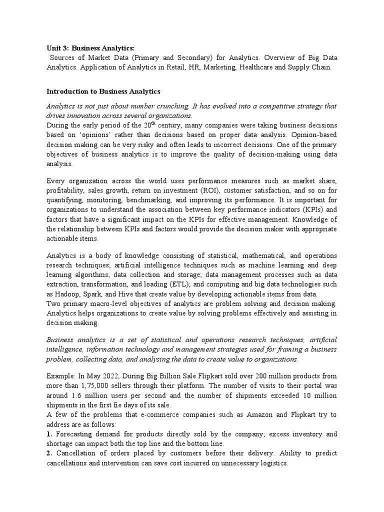 Business Analytics | PDF | Analytics | Big Data