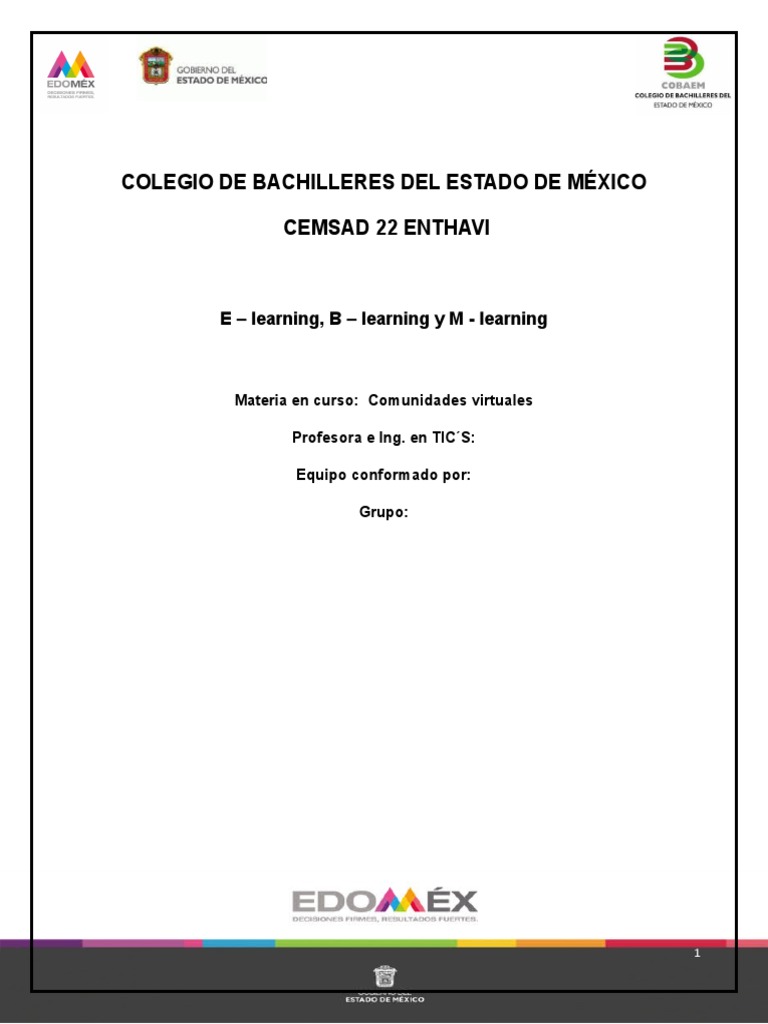 E - Learning, B - Learning y M - Learning | PDF | Enseñando | Aprendizaje