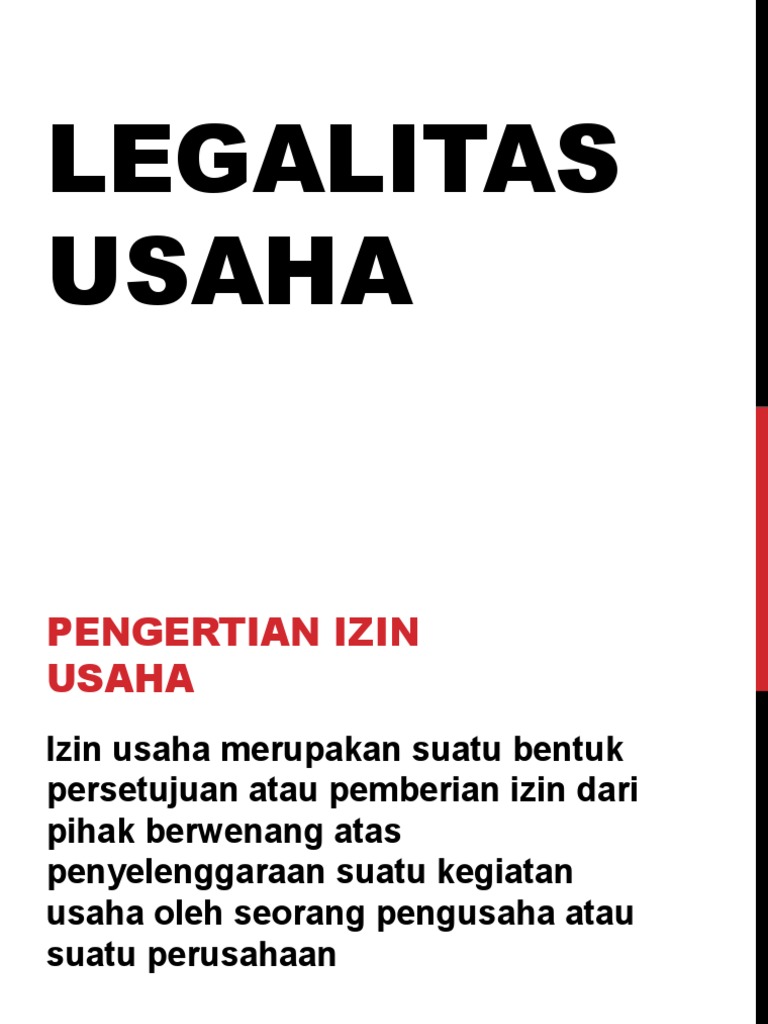 Pengertian dan Jenis Legalitas Usaha | PDF