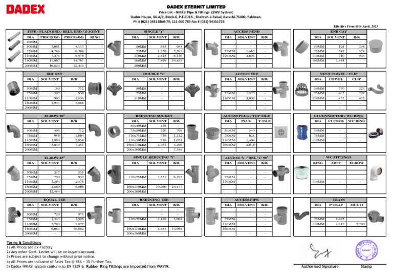 Dadex Pipe Price List 2023 Karachi | PDF | Government Finances ...