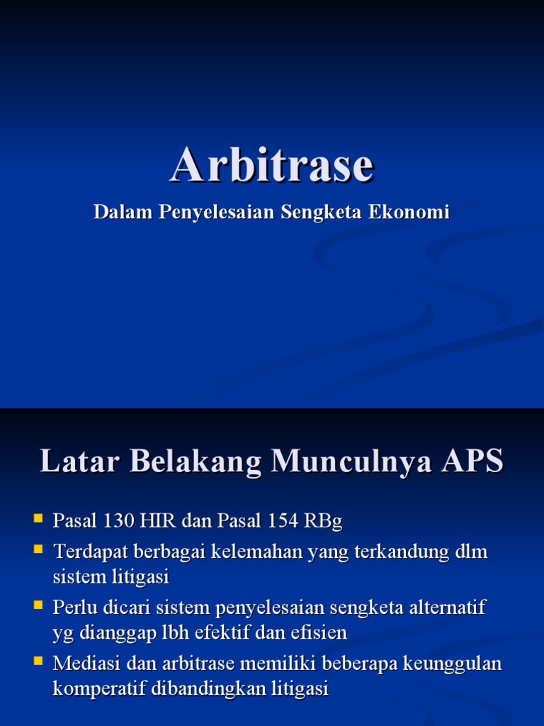 ARBITRASE 1 - PPT | PDF | Politik
