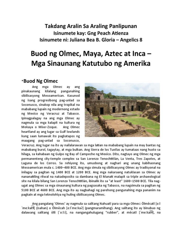 Takdang Aralin Sa Araling Panlipunan | PDF