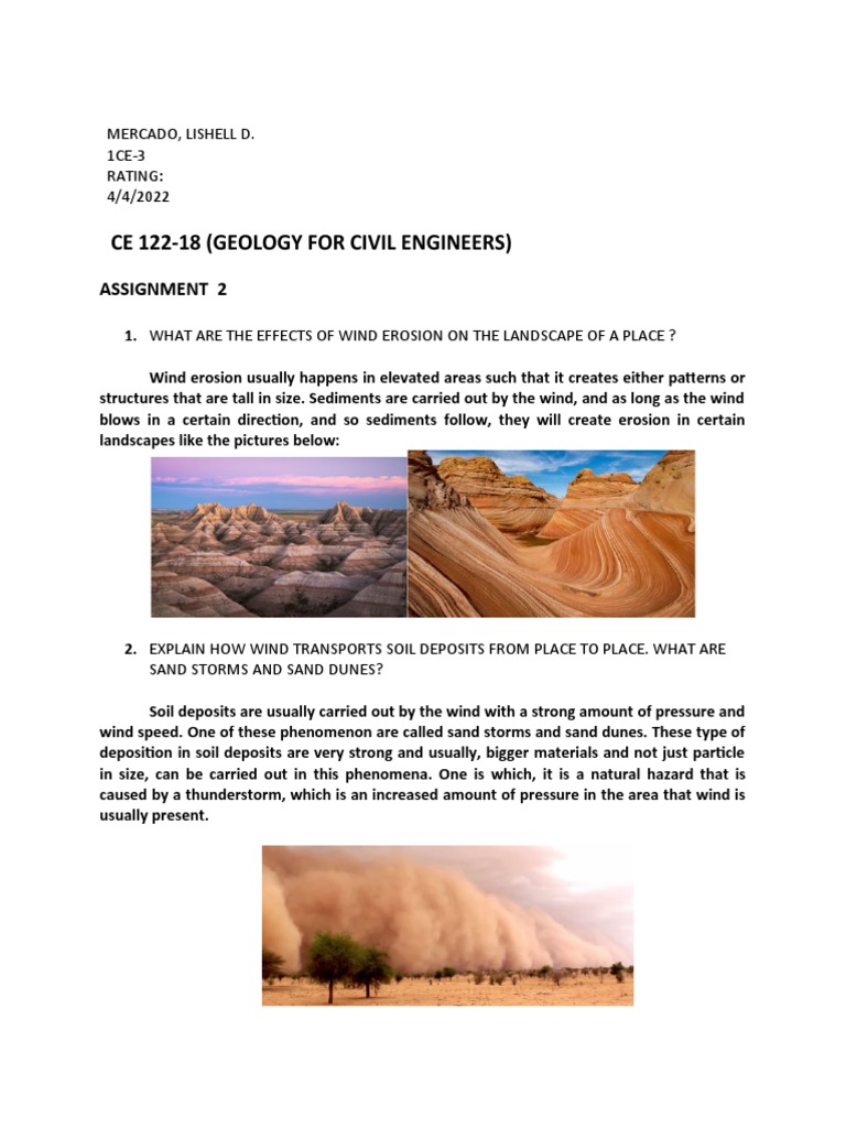 What Are The Effects of Wind Erosion On The Landscape of A Place ? | PDF | Wound | Dune