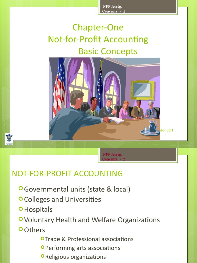 Chapter one NFP Acctg Concepts.ppt | PDF | Fund Accounting | Service ...