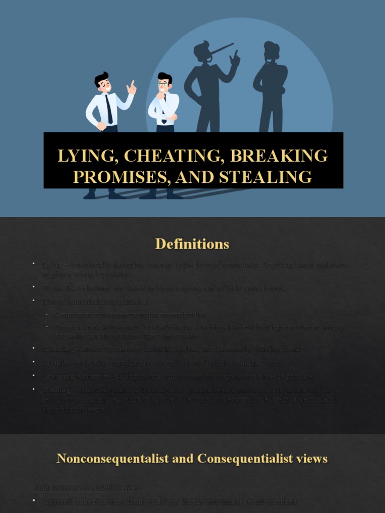 Lying Cheating Breaking Promises Stealing v1 | PDF | Lie | Deception