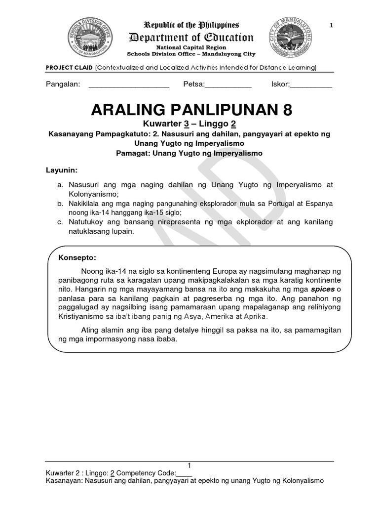 AP8 3rd-QTR. WEEK-2 PDF | PDF