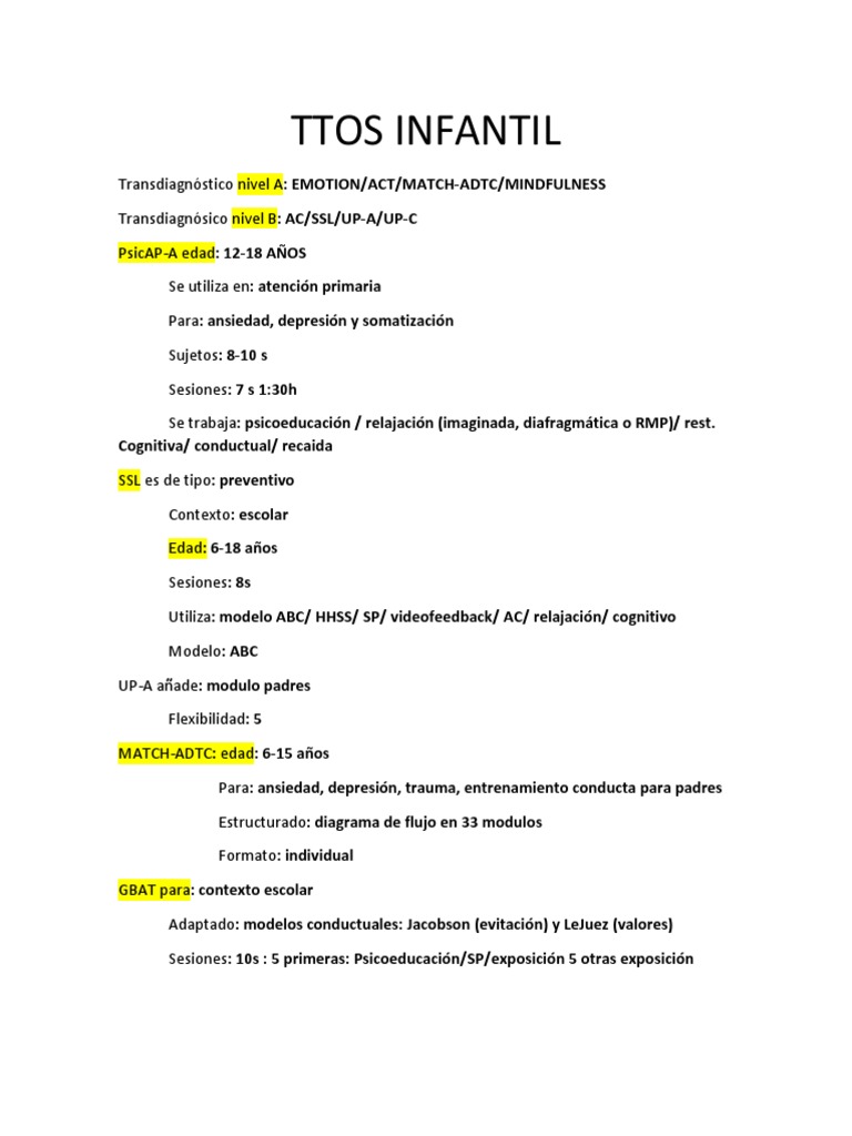 Ttos Infantil | PDF