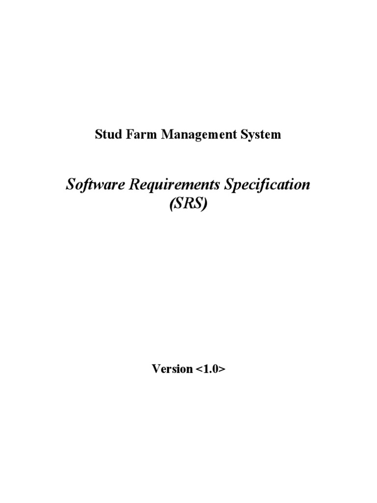 SRS (Farm Management System) (V 1.0) | PDF | World Wide Web | Internet ...