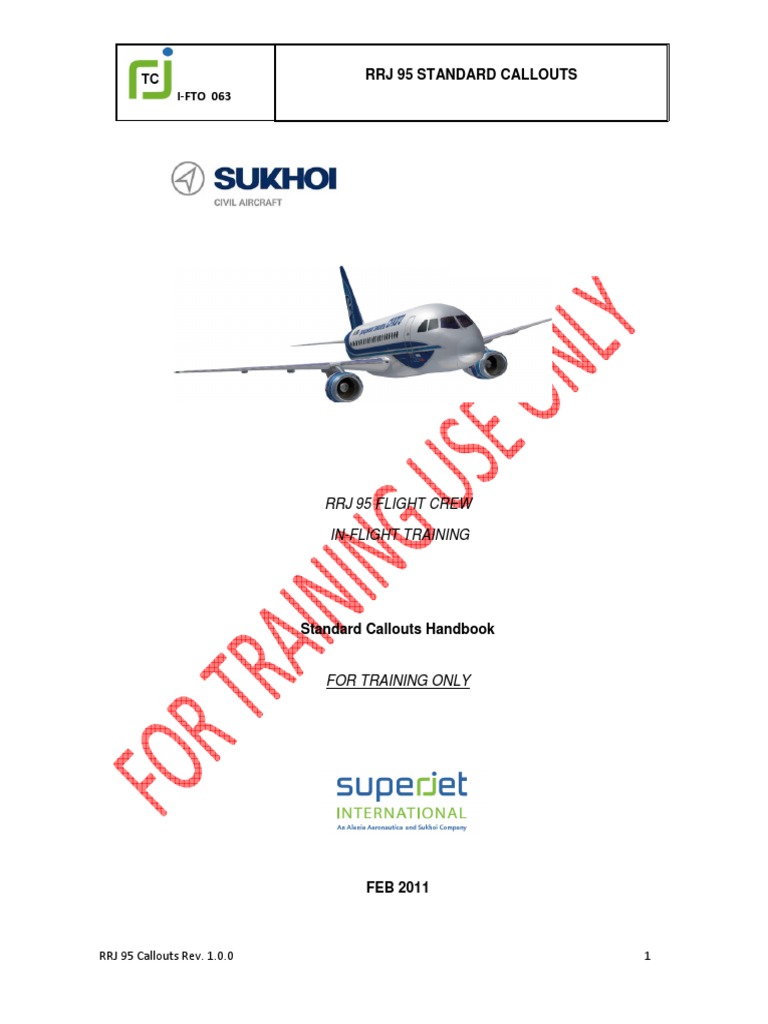 Ssj-100 Sji RRJ 95 Callouts Rev. 1.0.0 | PDF | Takeoff | Aeronautics
