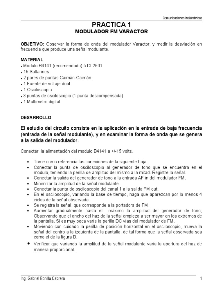 Practicas Frecuencia Modulada | PDF | Modulación de frecuencia | Frecuencia