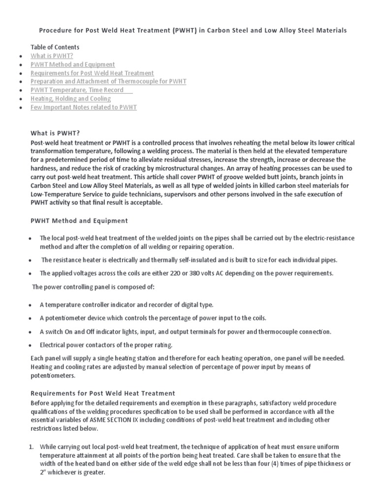 PWHT | PDF | Welding | Construction