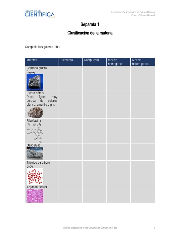 Clasificación de La Materia | PDF