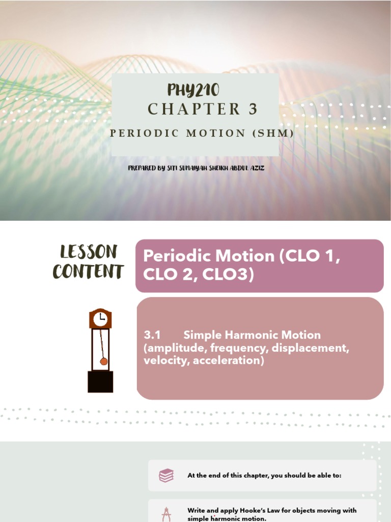 Phy210 Chapter 3 (Part 1) PDF | Download Free PDF | Oscillation | Force