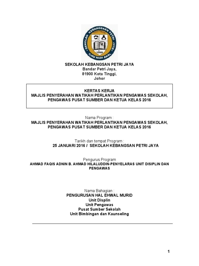 Contoh Kertas Keja | PDF