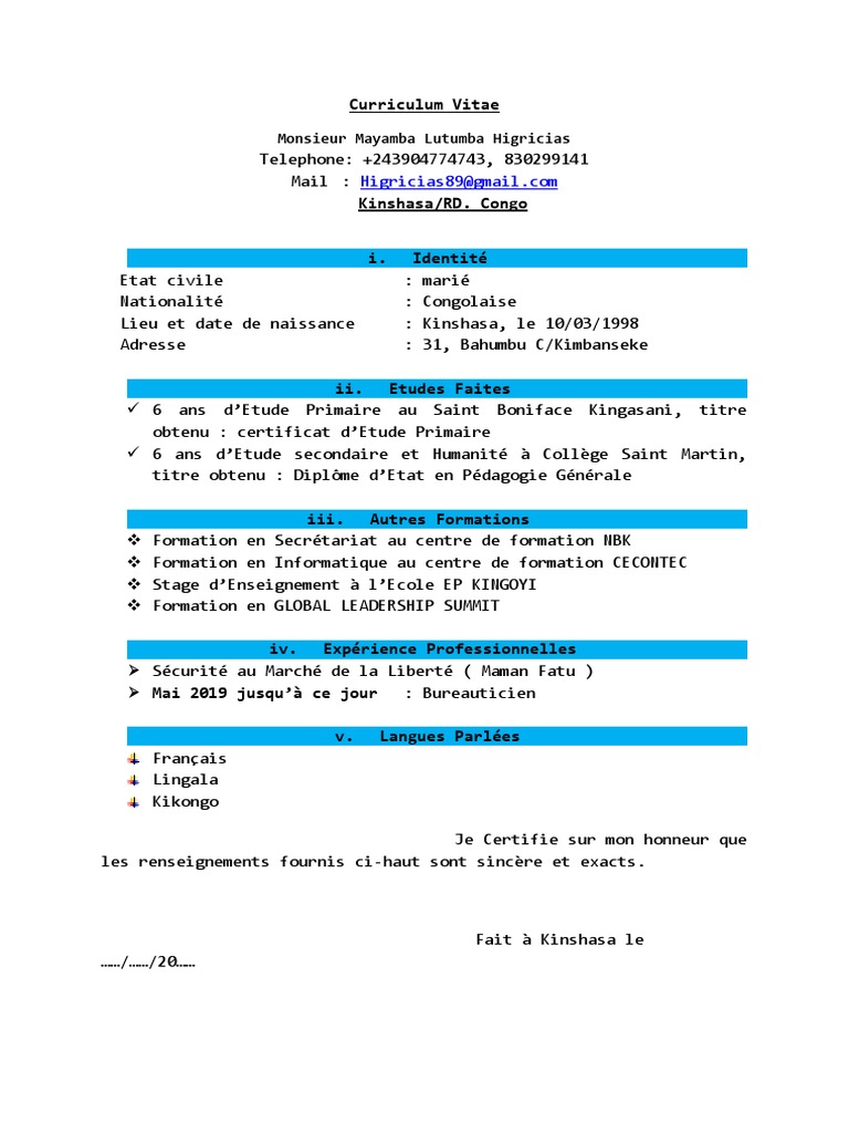 Mon CV | PDF