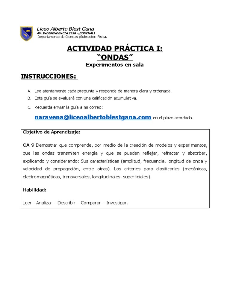 Actividad Practica 1 - FIS - 2023 | PDF | Olas | Fenómenos científicos