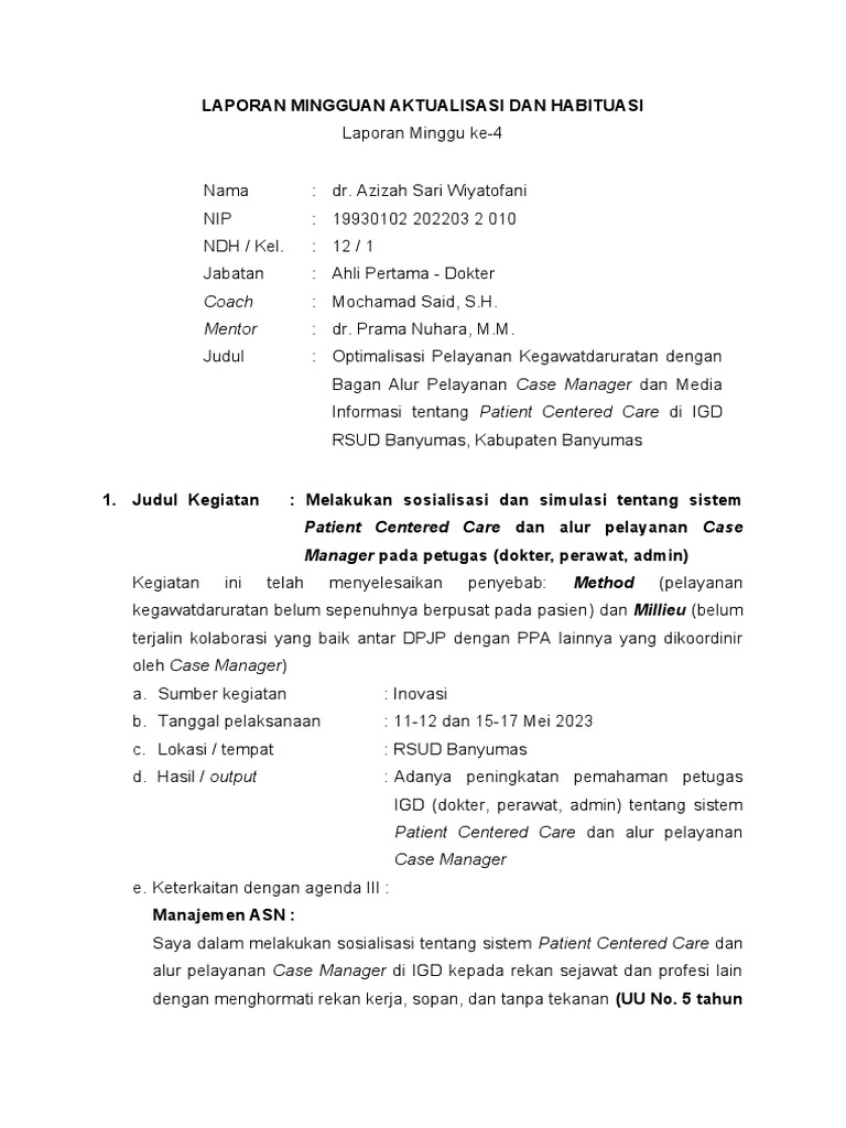 Laporan Minggu Ke-4 | PDF