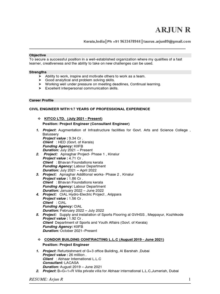 Resume Arjun | PDF