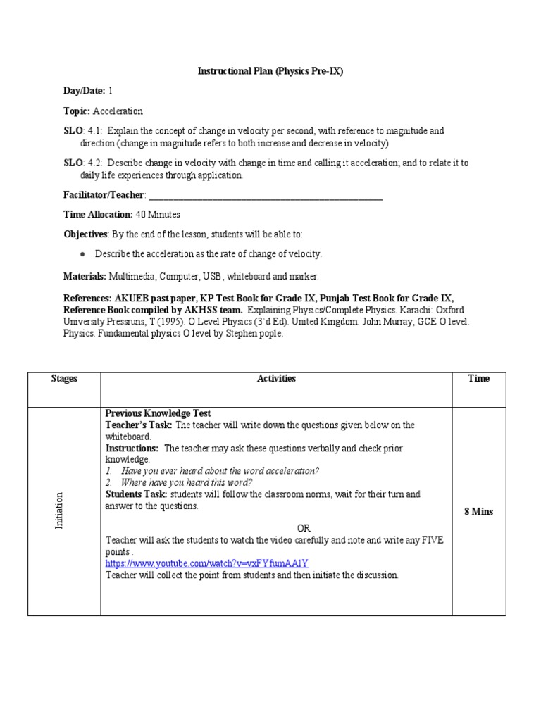 Acceleration Pdf Acceleration Velocity