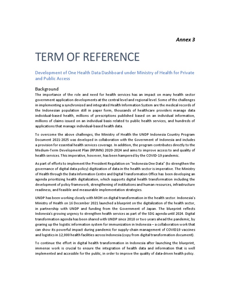 Annex 3 - Term of Reference | PDF | Cloud Computing | Software