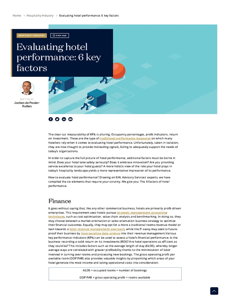 Key Factors for Evaluating Hotel Performance | PDF | Innovation ...