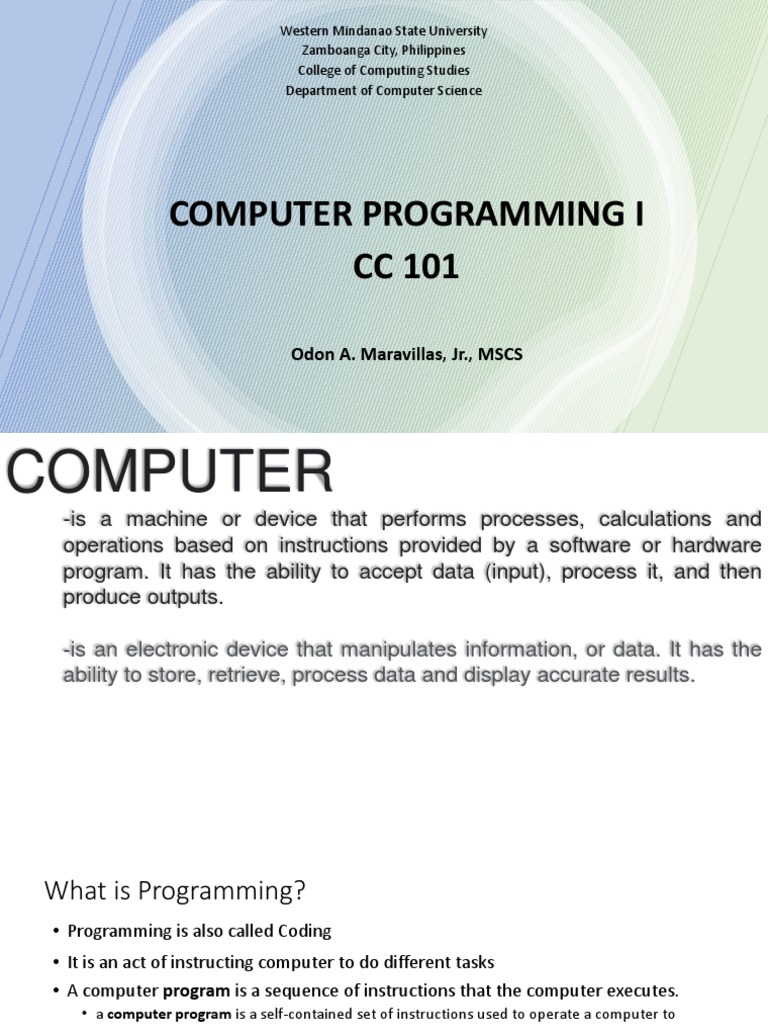 First Lecture | PDF | Algorithms | Computer Program