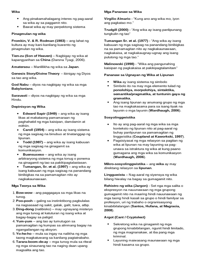 FIL 101 Midterms | PDF