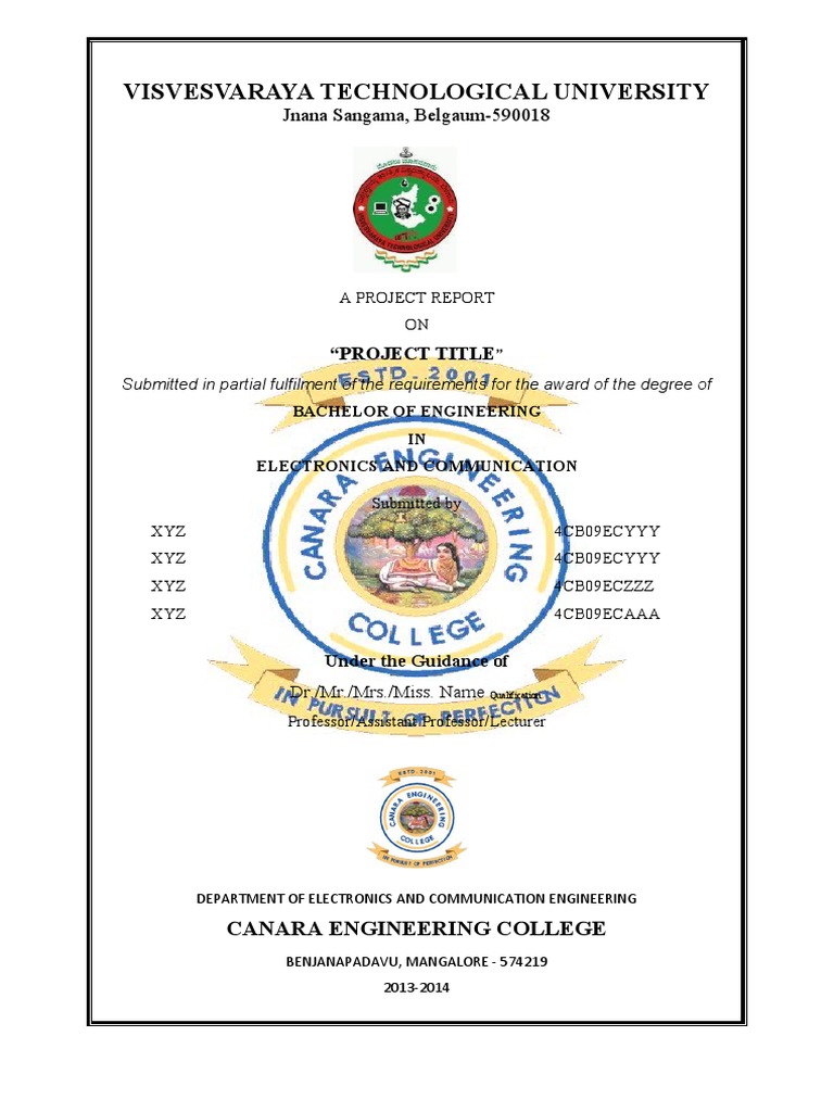 Project Report Cover Page and First Three Pages With Watermark | PDF ...