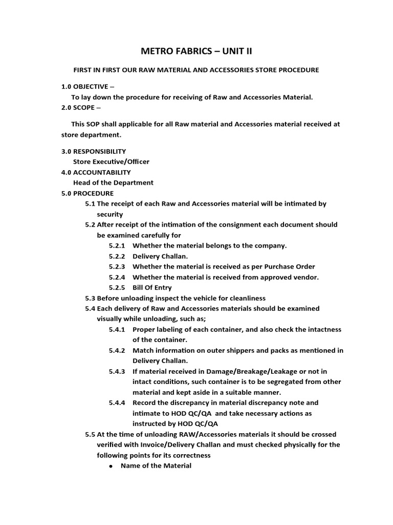 Fifo Procedure | PDF