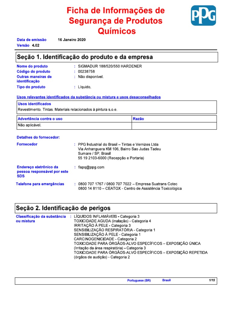 SIGMADUR 188-520-550 HARDENER.pdf | PDF