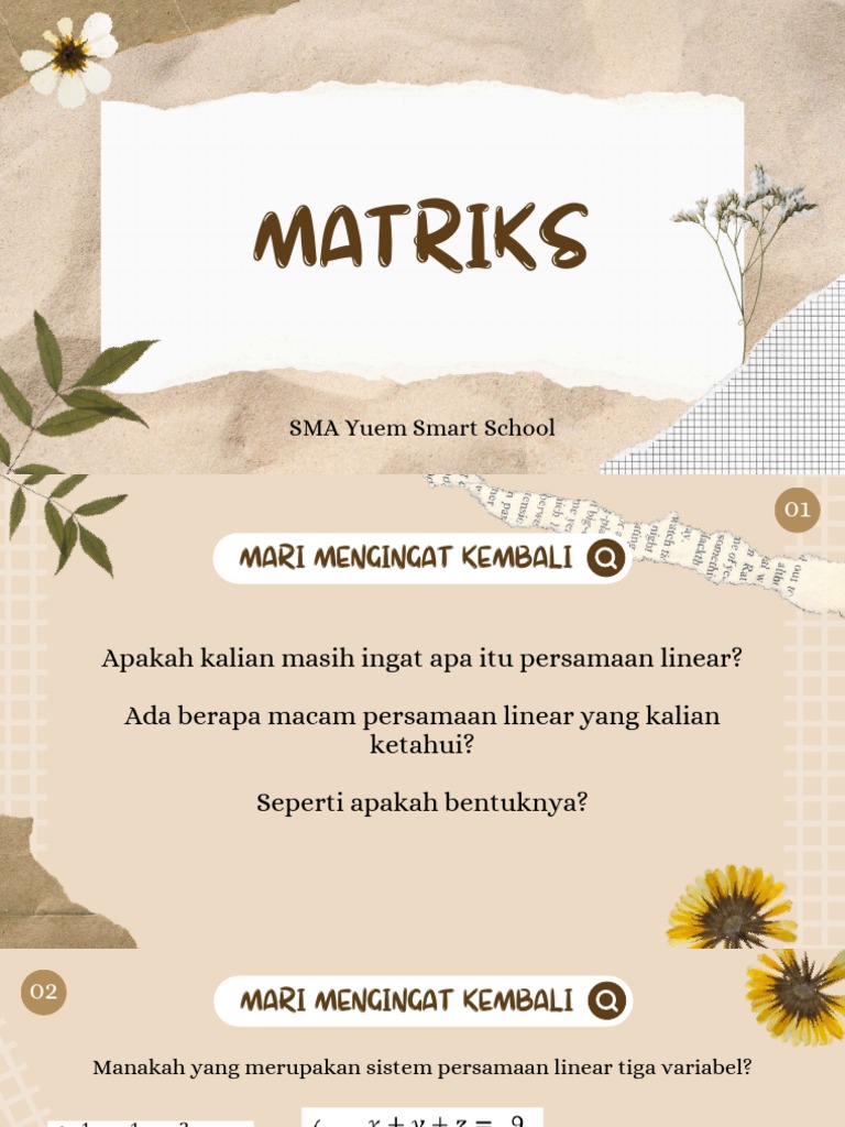 Pembelajaran Matriks PDF | PDF
