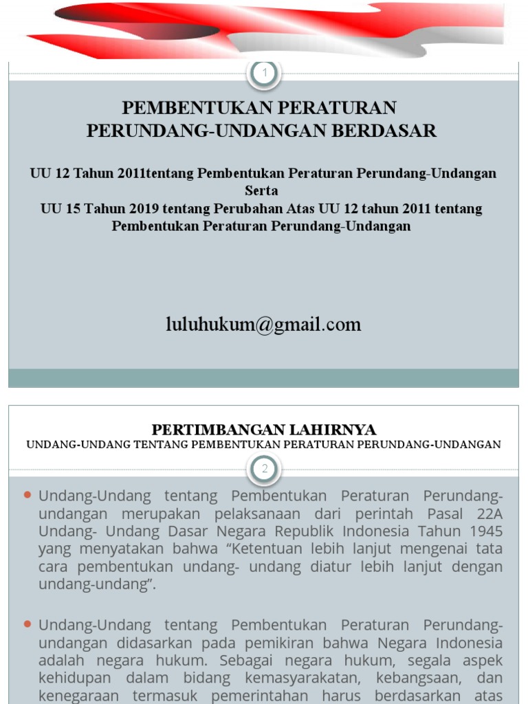 Pembentukan Peraturan Perundang Undangan Berdasar Uu 12 Tahun 20111 | PDF | Ilmu Sosial