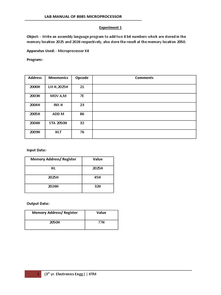 Labmanual | PDF | Assembly Language | Computer Engineering