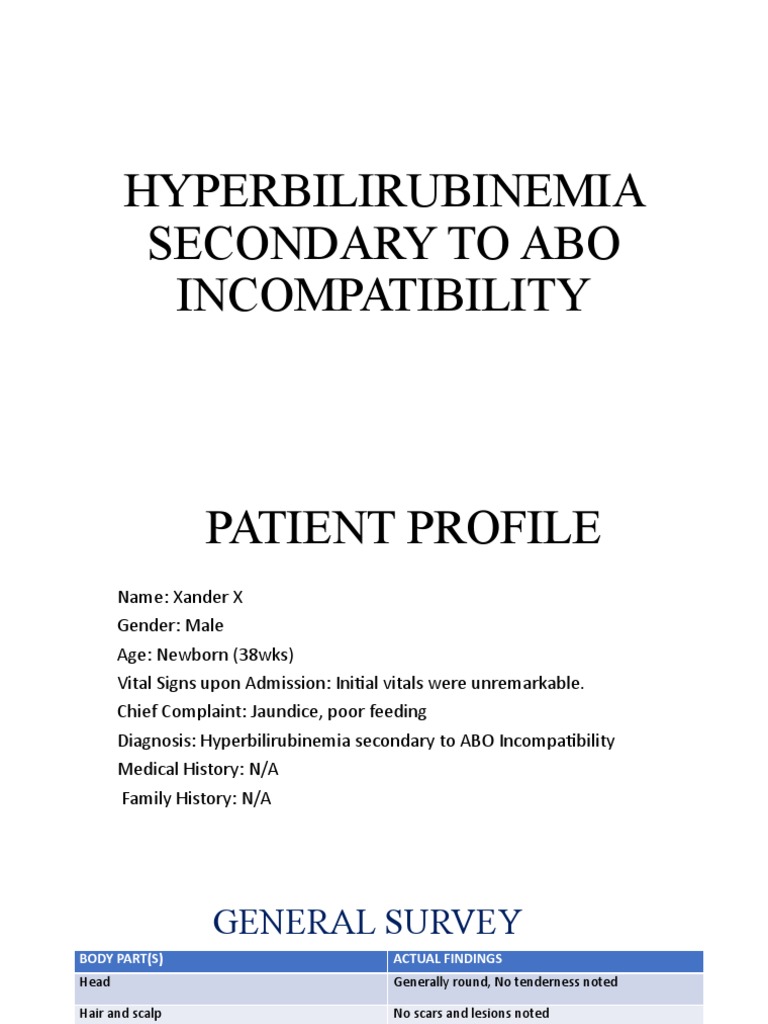 Hyperbilirubinemia Secondary To Abo Incompatibility | PDF