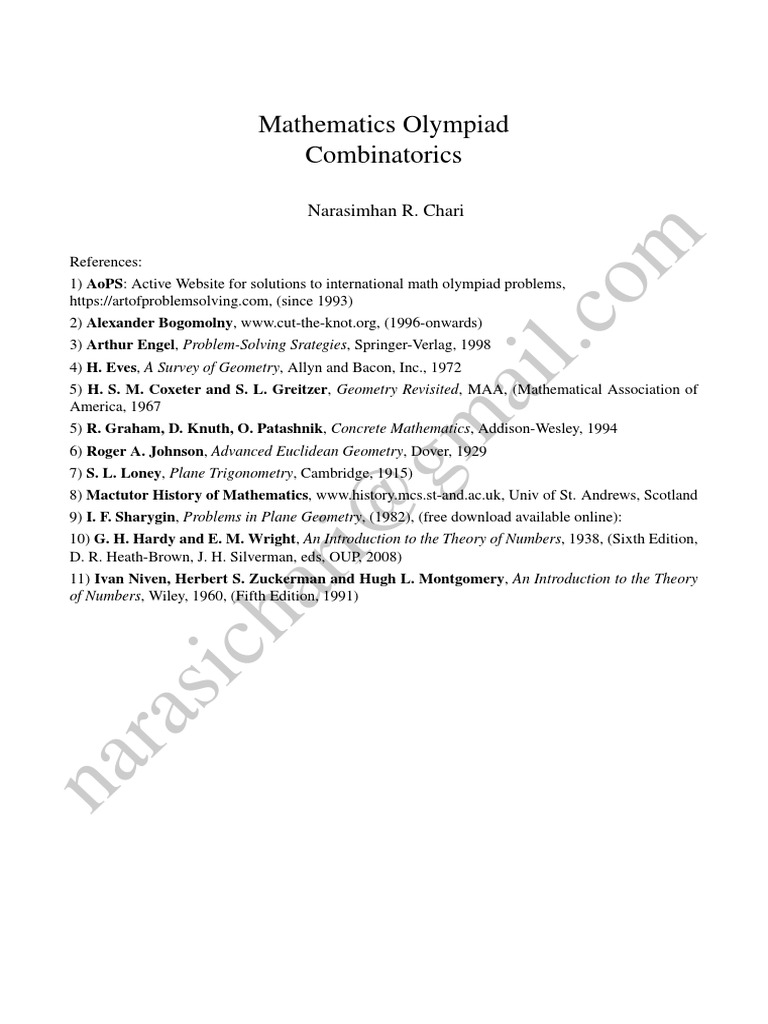 Olympiad 2019 Combinatorics PDF | PDF